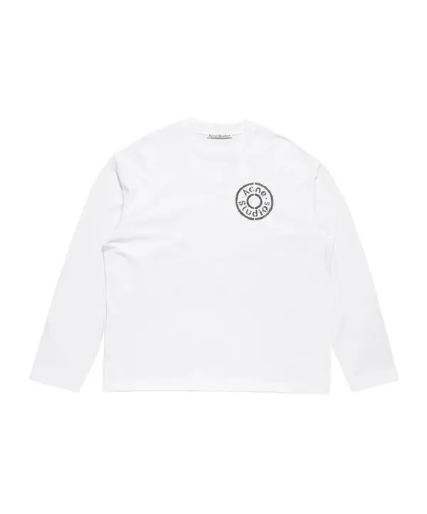 Acne Studios Logo Detailed Crewneck T-shirt - White