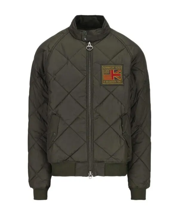 Barbour Logo Patch Zip-up Quilted Jacket