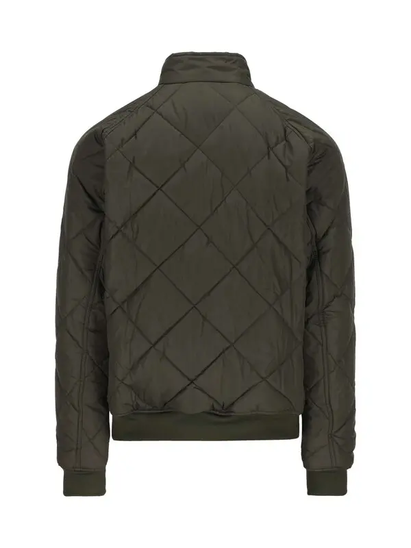 Barbour Logo Patch Zip-up Quilted Jacket