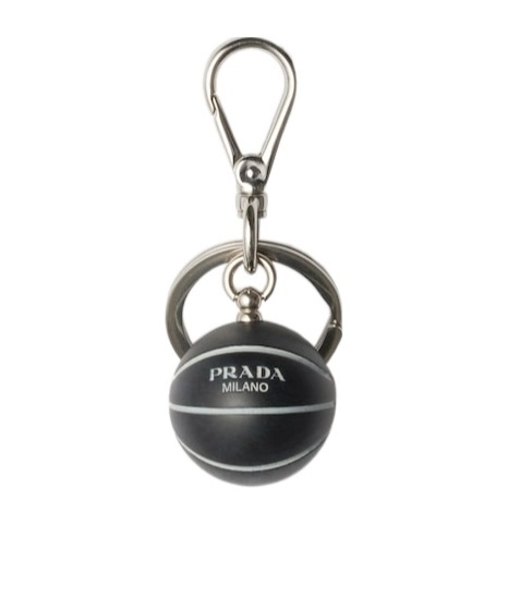 Prada Metal Basketball Keychain - Black