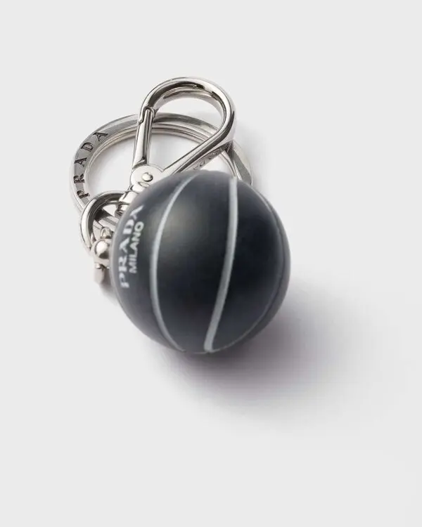 Prada Metal Basketball Keychain - Black