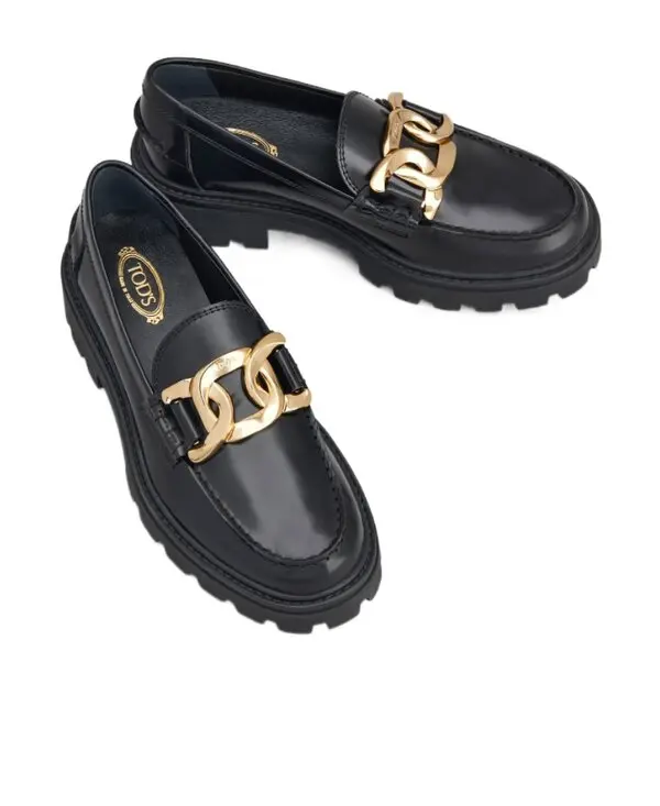 TOD'S Chain-detail Leather Loafers