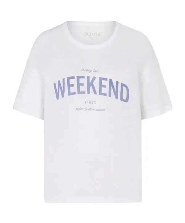 JUVIA Lettering Print T-shirt