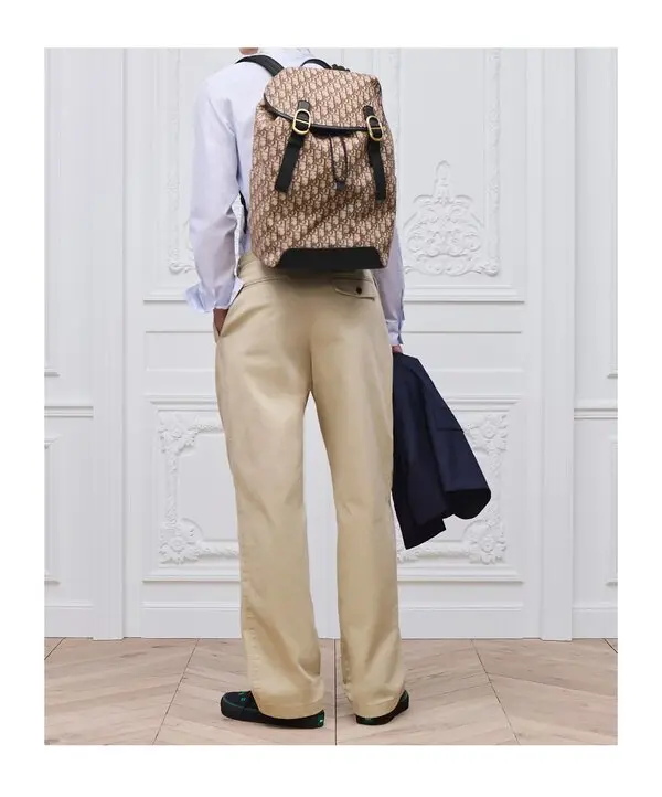 Dior Jett Backpack With Flap - Brown