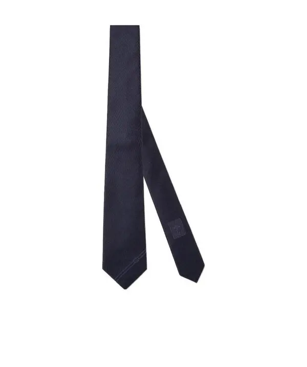 Gucci Silk Tie With Interlocking G - Black