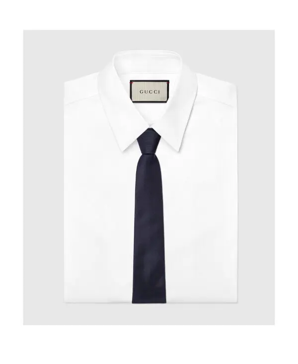 Gucci Silk Tie With Interlocking G - Black