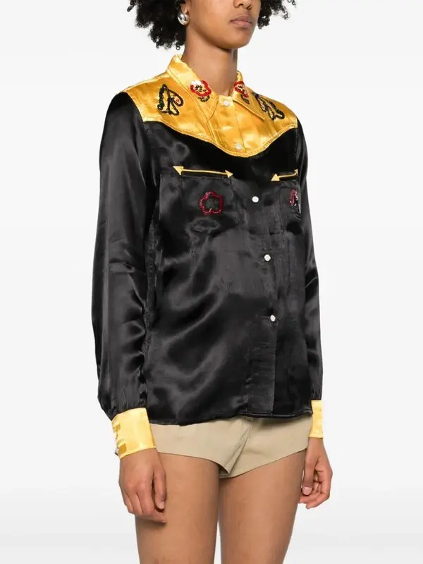 BODE Sequin Rodeo Satin Shirt