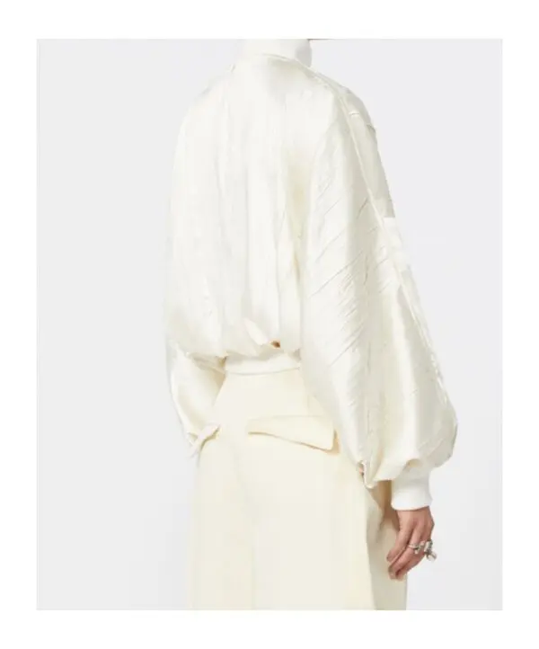 Sportmax Zorro Pleated Satin Bomber Jacket