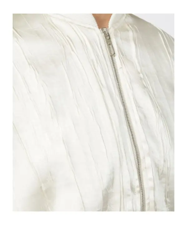 Sportmax Zorro Pleated Satin Bomber Jacket