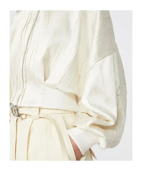 Sportmax Zorro Pleated Satin Bomber Jacket