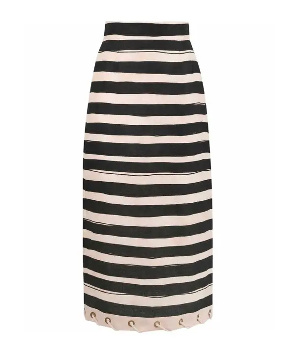 Zimmermann Rebellion Stripe Rope Skirt - Black