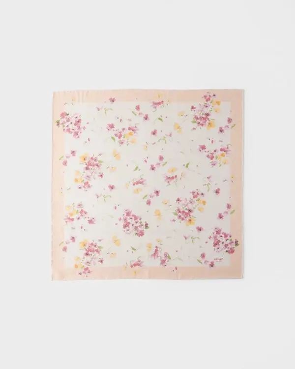 Prada Printed Silk Twill Scarf, 55 X 55 Cm