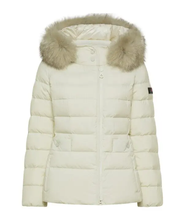 Peuterey Turmalet Down Coat With Fur Trim - Dove Gray