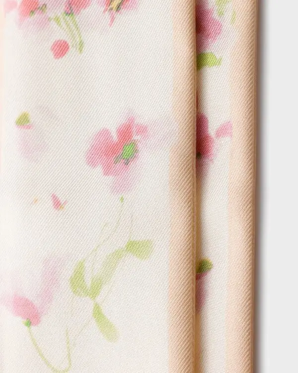 Prada Printed Silk Twill Skinny Scarf - White