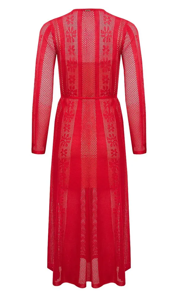 TWINSET Sheer Floral Knitted Dress