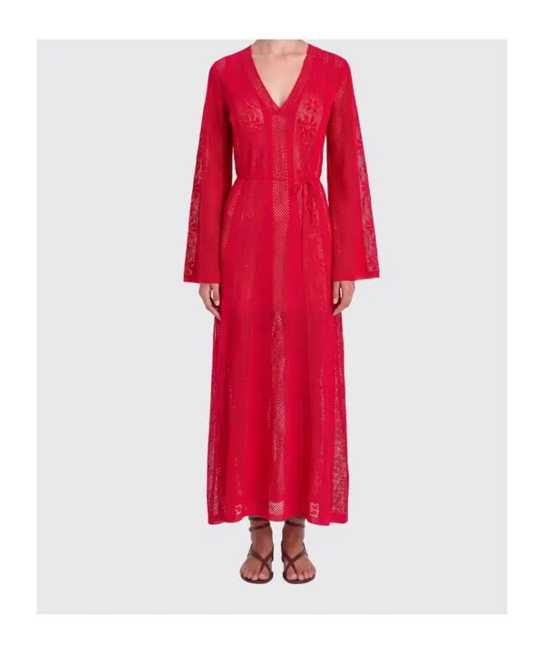 TWINSET Sheer Floral Knitted Dress
