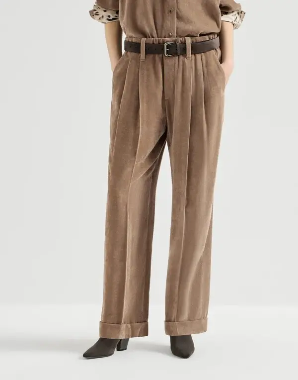 Brunello Cucinelli Fluid Corduroy Baggy Sartorial Trousers - Brown