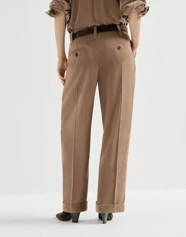 Brunello Cucinelli Fluid Corduroy Baggy Sartorial Trousers - Brown