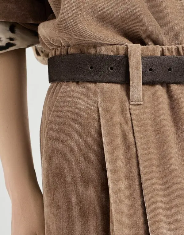 Brunello Cucinelli Fluid Corduroy Baggy Sartorial Trousers - Brown