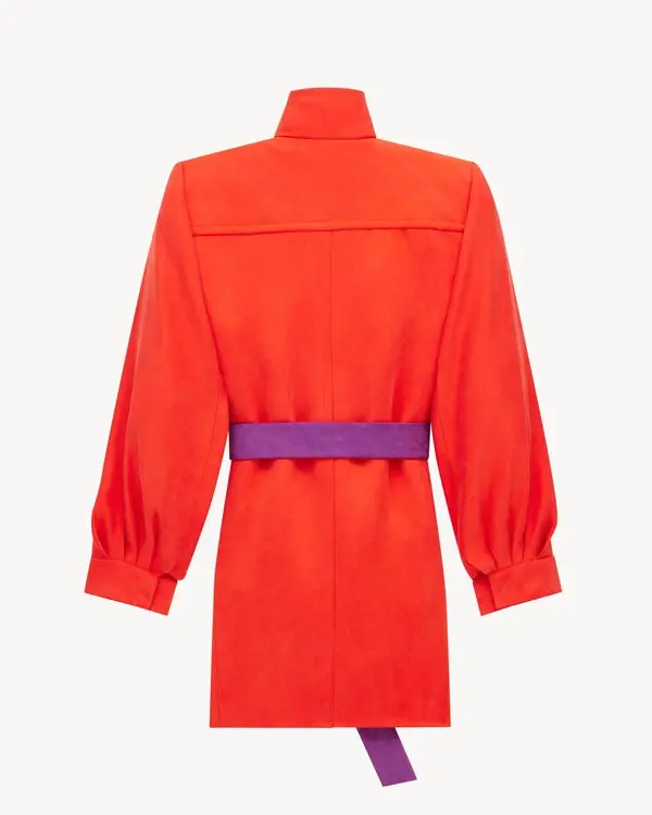 Saint Laurent Belted High Neck Coat