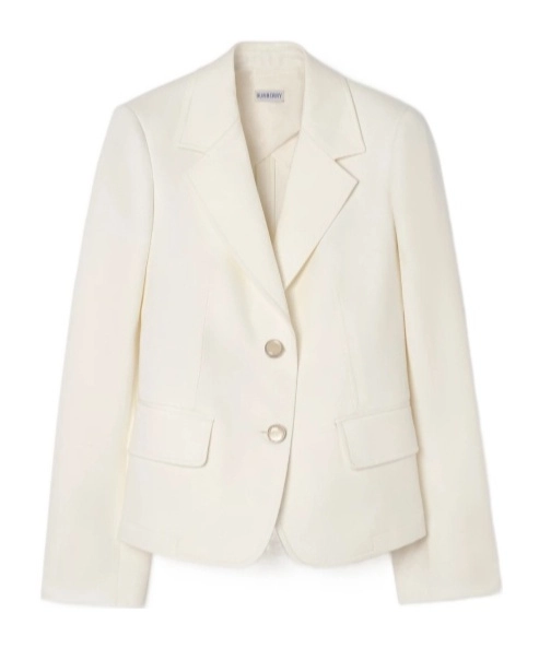 Burberry Cotton Tailored Jacket - Sea Shell White