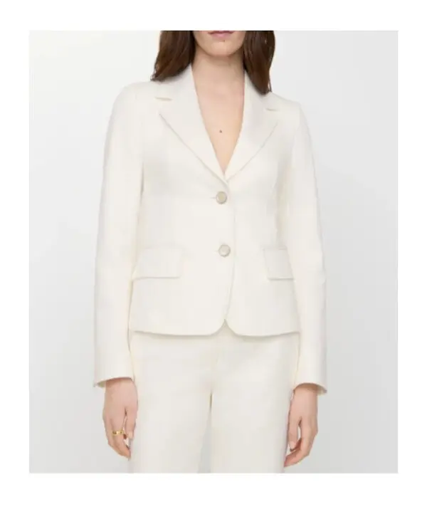 Burberry Cotton Tailored Jacket - Sea Shell White