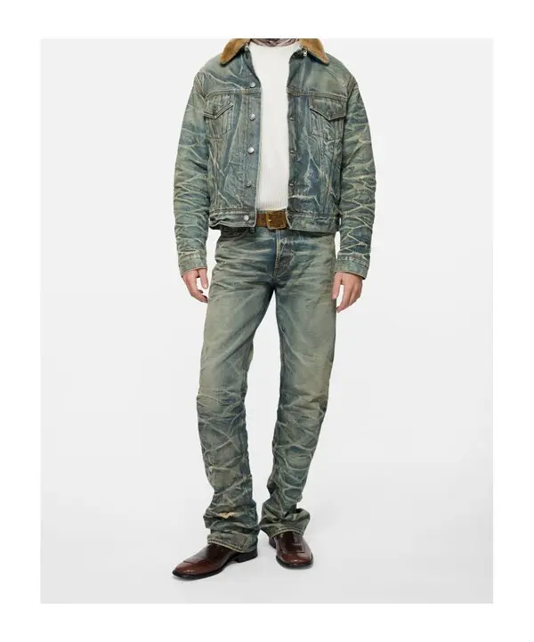 Acne Studios Denim Jacket With Fur Collar