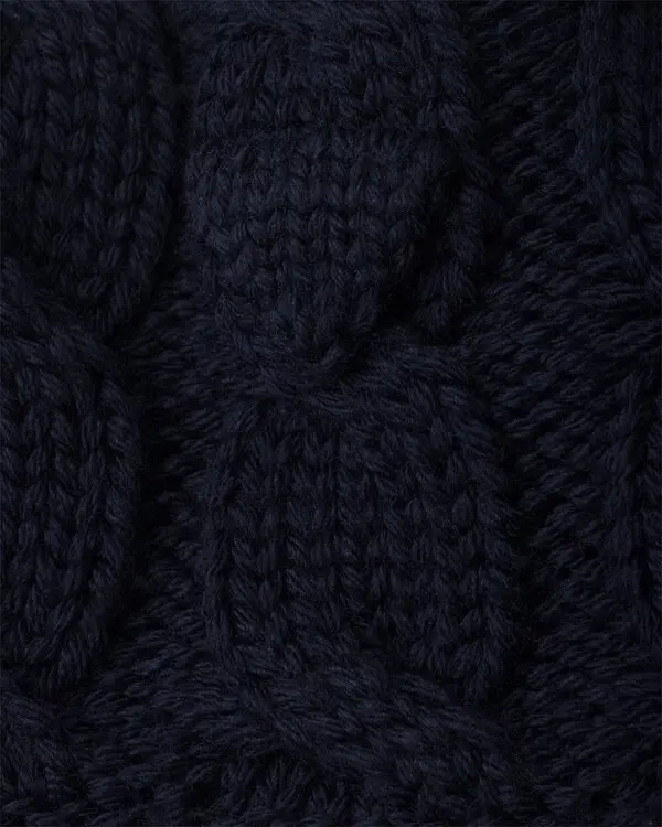 Prada Cable-knit Wool Collar - Navy Blue