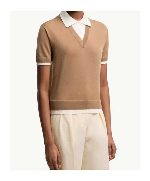 Moncler Layered Wool Polo Shirt