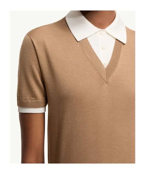 Moncler Layered Wool Polo Shirt