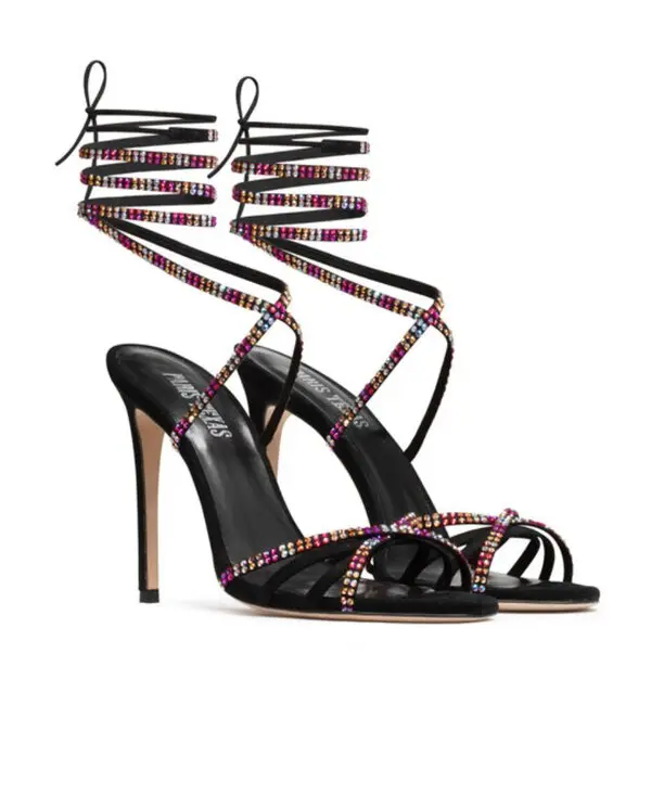 Paris Texas Embellished Crossover Strap Sandals