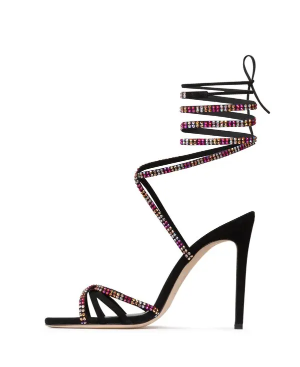 Paris Texas Embellished Crossover Strap Sandals