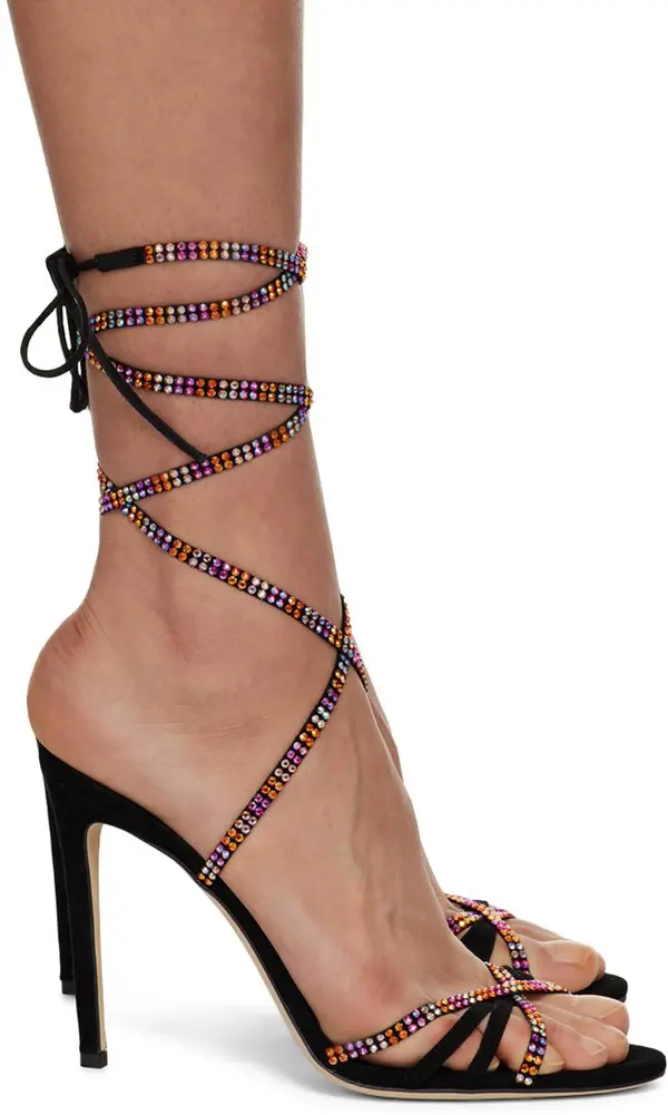 Paris Texas Embellished Crossover Strap Sandals