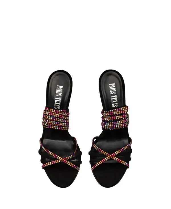 Paris Texas Embellished Crossover Strap Sandals