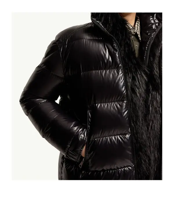 Moncler Hypolais Short Down Jacket With Detachable Hood - Black