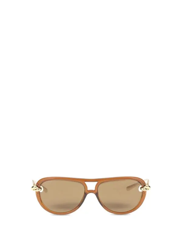 Bottega Veneta Knot Aviator Sunglasses - Nude