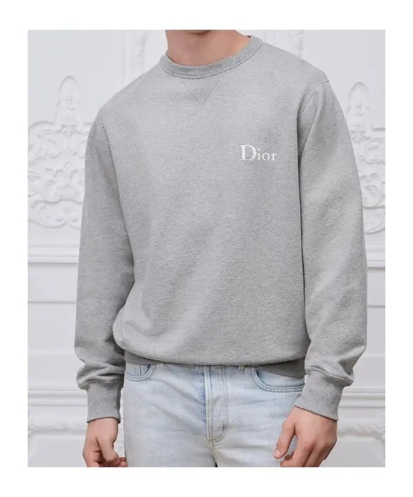 Dior Sweatshirt With Embroidery, Relaxed Fit - Gray