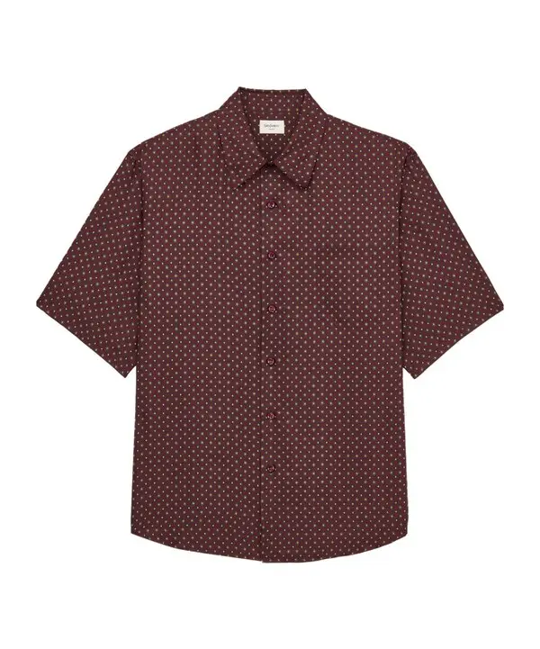 Saint Laurent Shirt In Hexagon Silk Twill