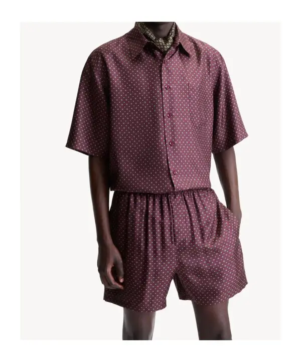 Saint Laurent Shirt In Hexagon Silk Twill