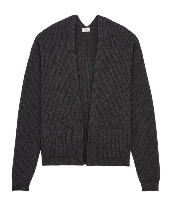 Saint Laurent V-back Cardigan In Rib-knit Wool