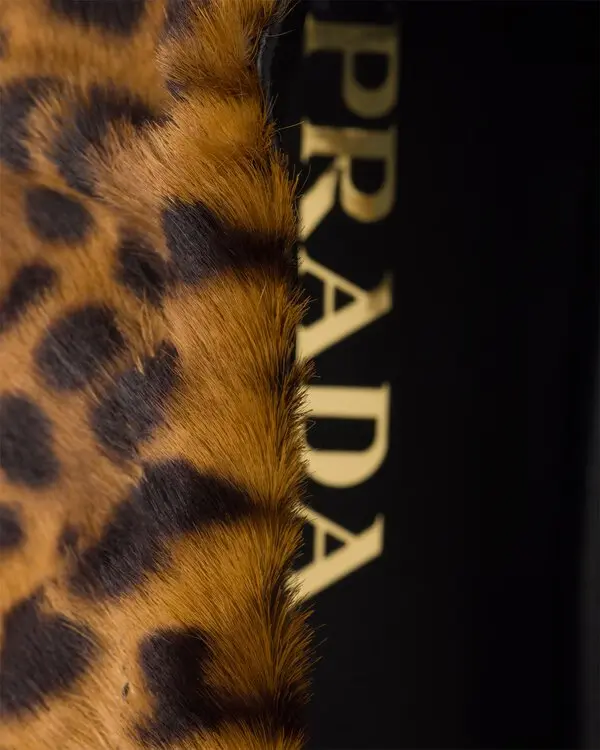 Prada Printed Leather Ballerinas With Bow