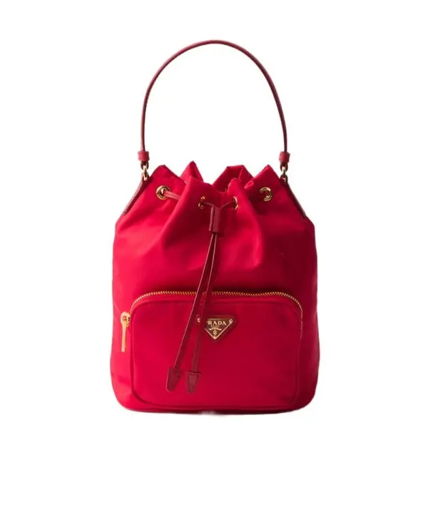 Prada Duet Re-nylon Bucket Bag - Red