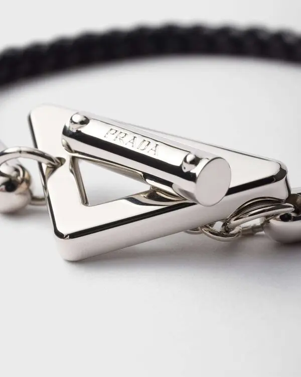 Prada Braided Nappa Leather Bracelet