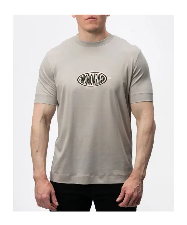 Emporio Armani Logo Embroidered Crew Neck T-shirt