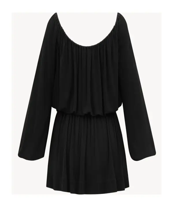 Saint Laurent Gathered Dress In Satin Crepe Jersey
