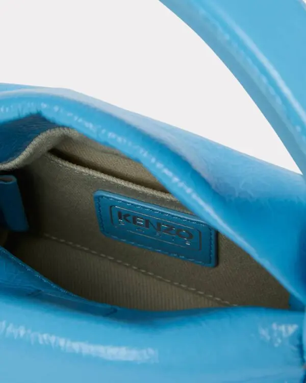 Kenzo Furoshiki' Mini Bag In Leather - Turquoise