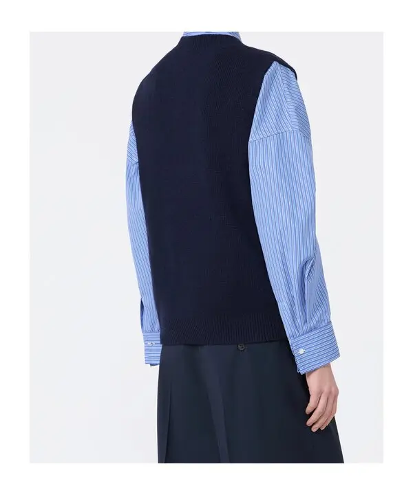 Max Mara Wool Yarn Gilet With Embroidery
