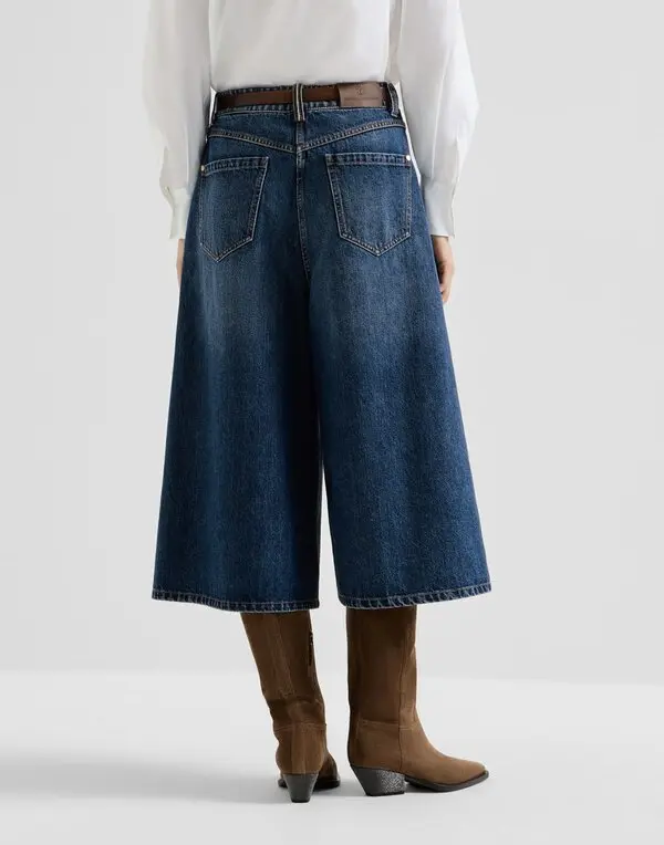 Brunello Cucinelli Cropped Denim Trousers With Monili