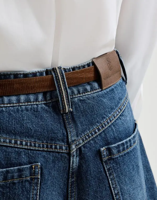 Brunello Cucinelli Cropped Denim Trousers With Monili