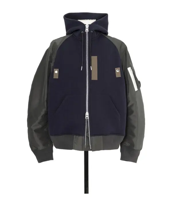 Sacai Panelled Zip-up Hoodie